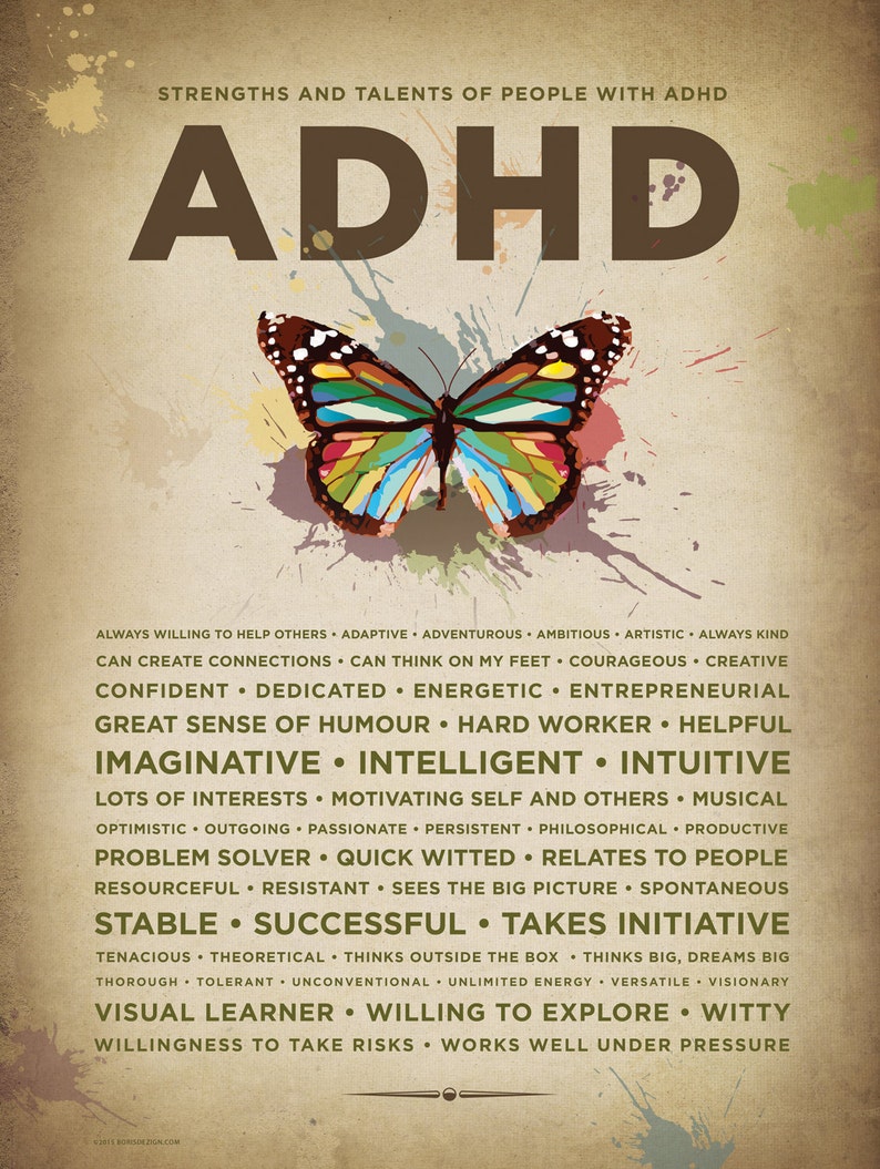 ADHD Poster Butterfly - Etsy