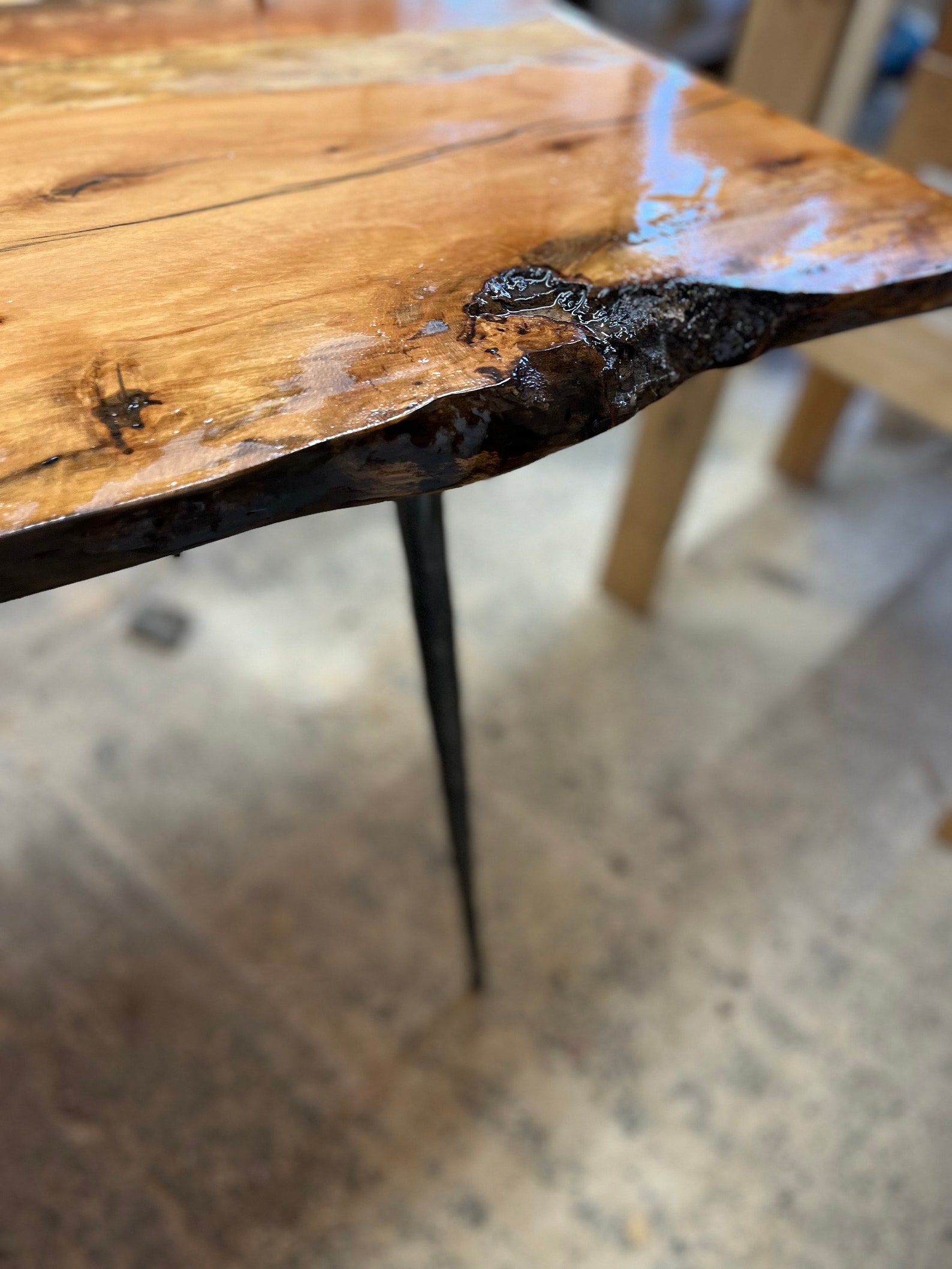 Spalted Maple Copper Epoxy River Table Live Edge 34x68 With - Etsy