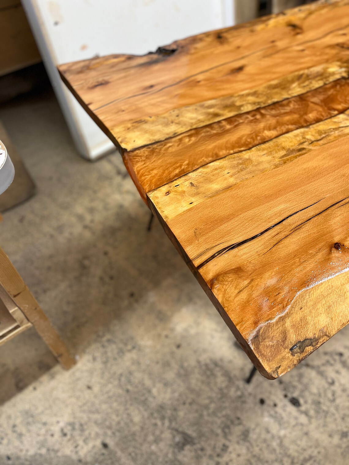 Spalted Maple Copper Epoxy River Table Live Edge - Etsy