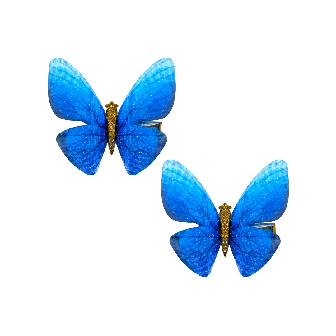 Beautiful Hand Crafted 2 Layer Colorful Butterfly Hair Clips Pins for ...