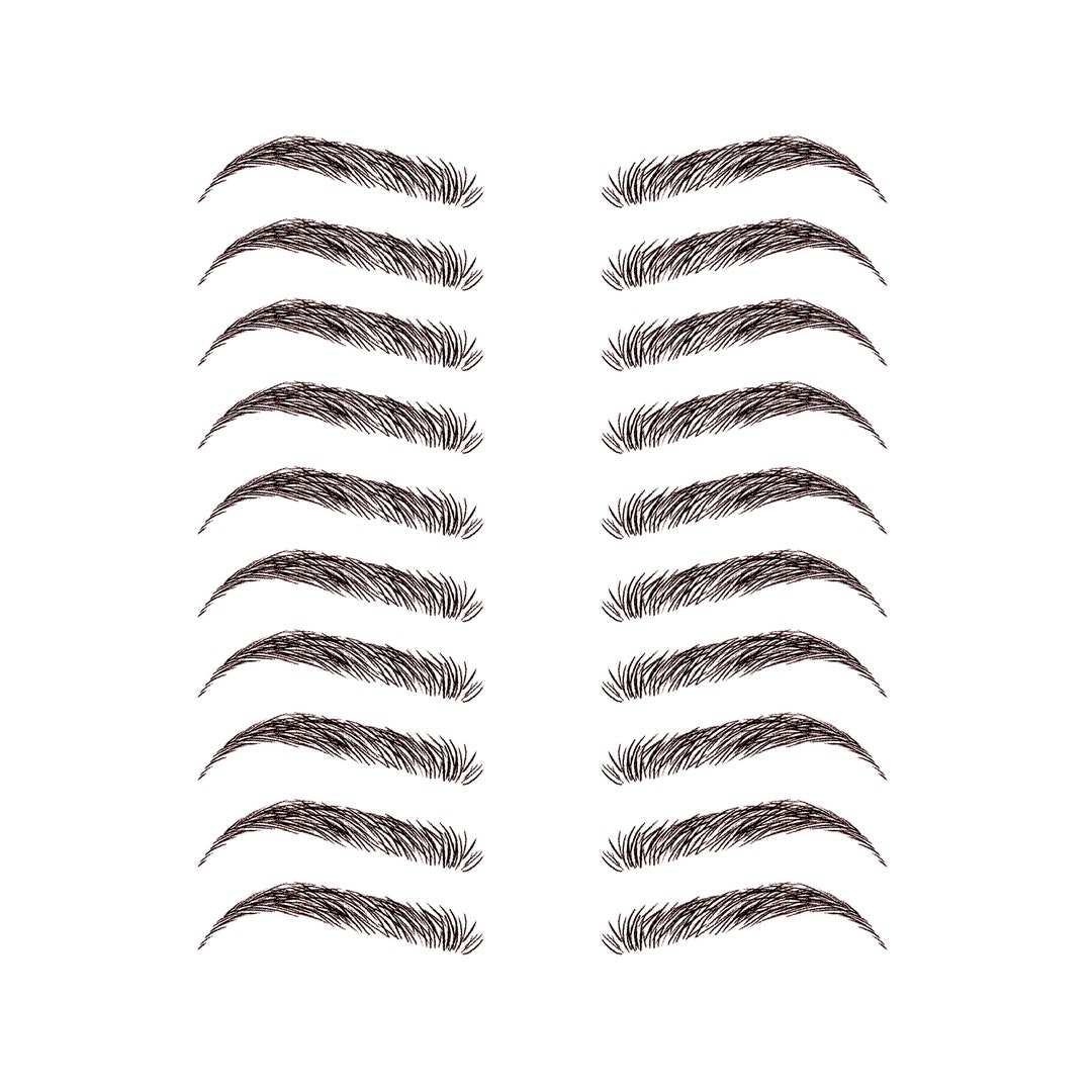 Instant Dark Brown Black Temporary Eyebrow Packs 10 Pairs, Easy ...