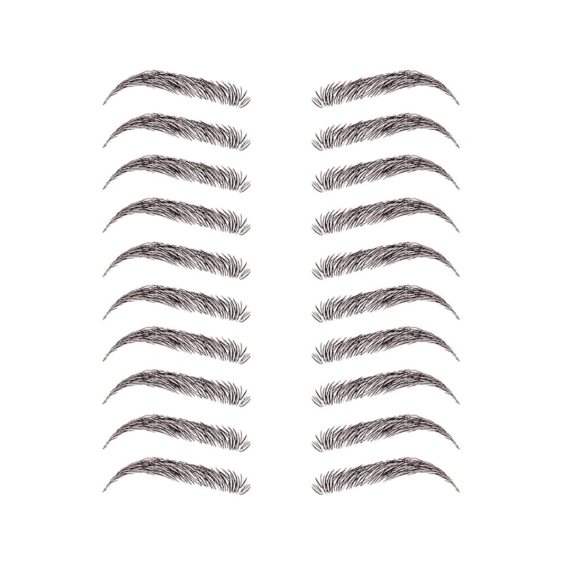 Instant Dark Brown Black Temporary Eyebrow Packs 10 Pairs, Easy ...