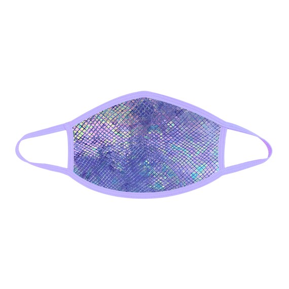 Purple Python Holographic Pastel Face Mask for Festivals and | Etsy