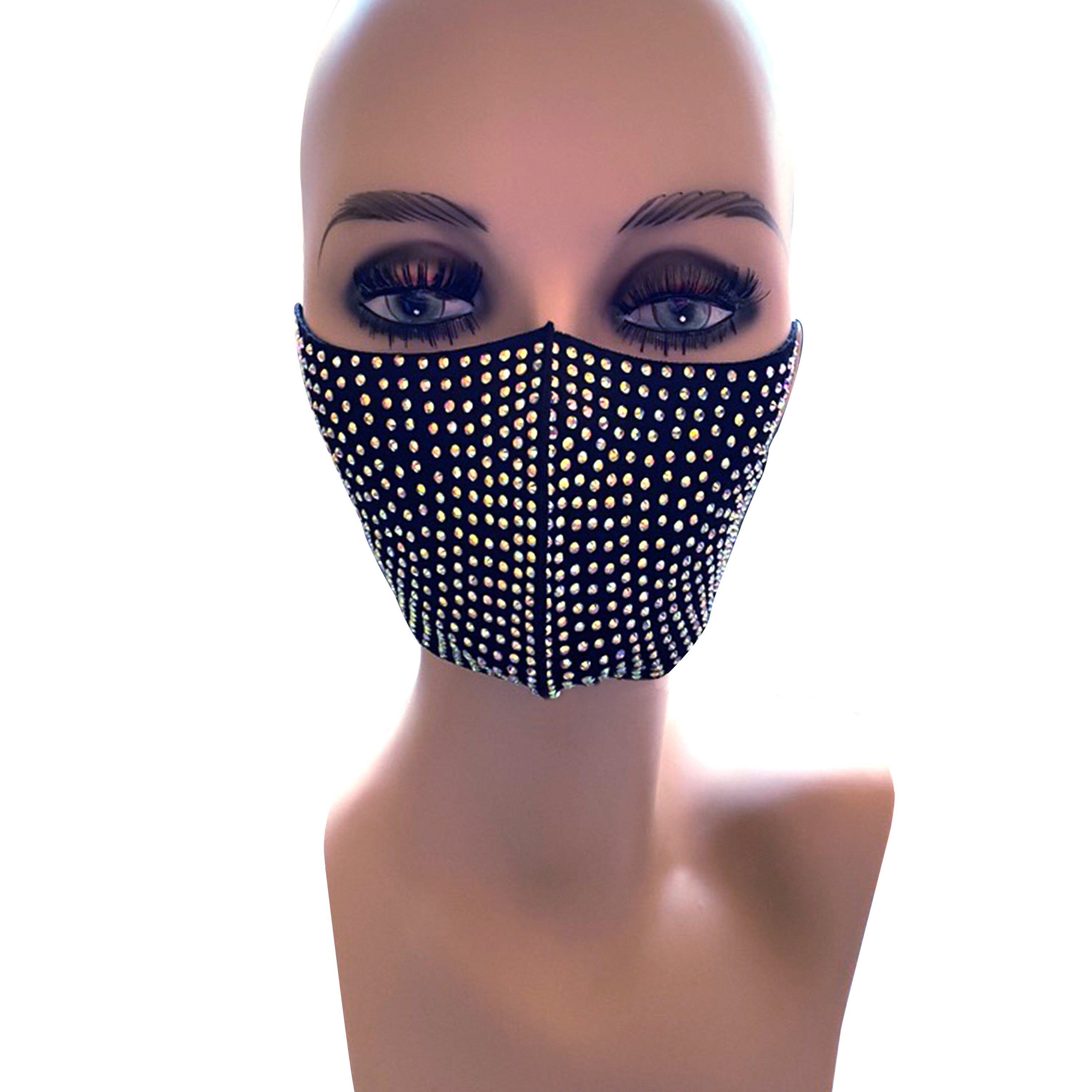 Darth Shineious Black Crystal Face Mask With Adjustable Loops - Etsy