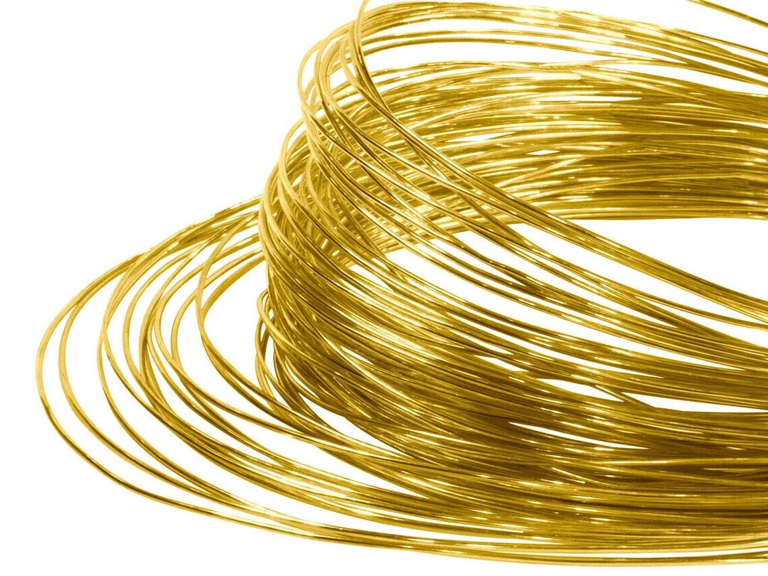 14k Gold Solid Round WIRE Yellow Gold HALF HARD 16 18 20 22 24 26 Gauge ...