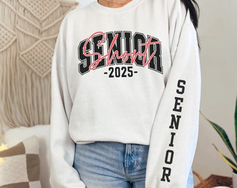 Personalized Senior Sweatshirt, Class of 2025 Crewneck, Sleeve Print ...