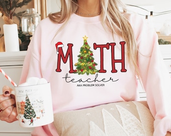 Math Teacher Christmas Shirt, Funny Math Teacher Ugly Christmas Sweater ...