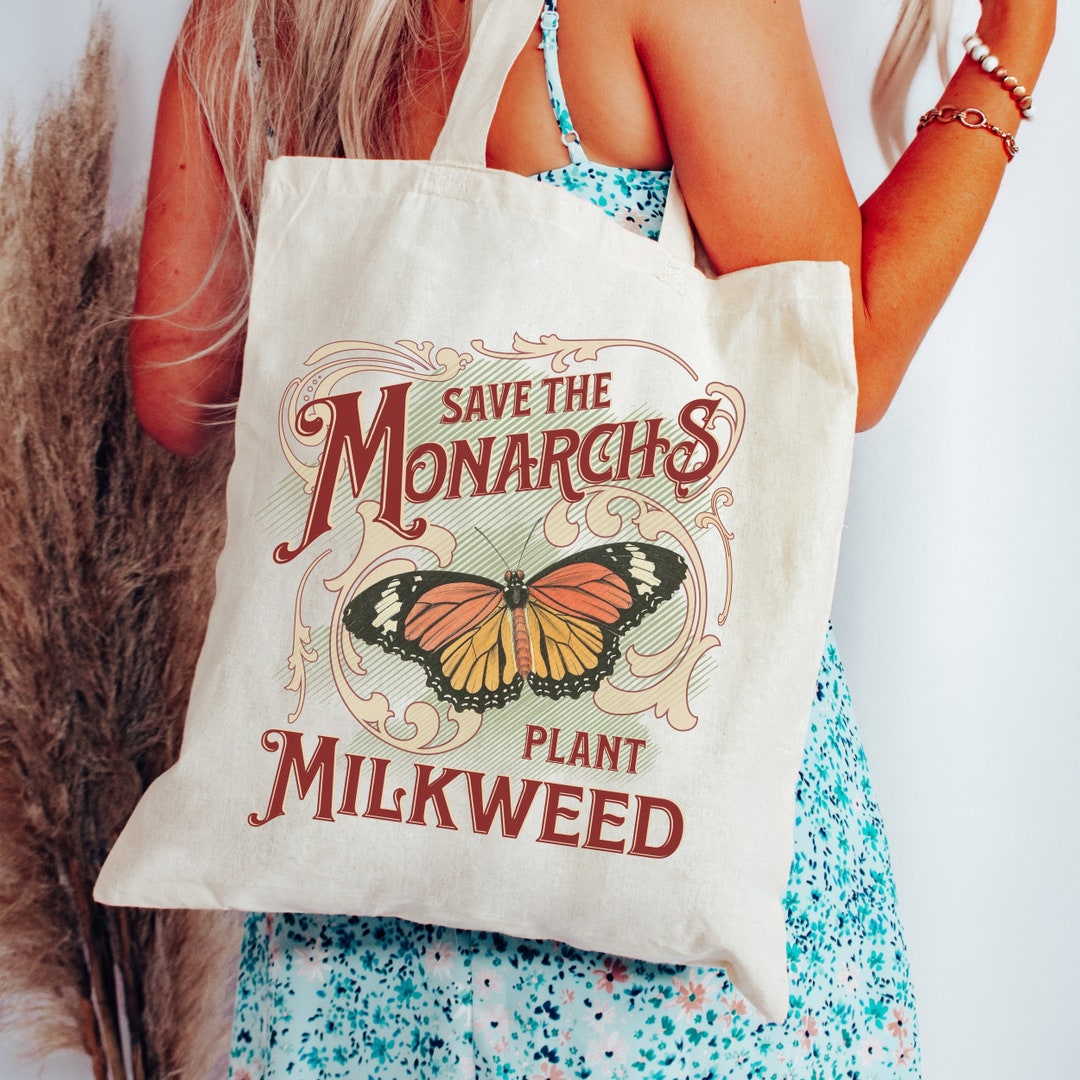 Butterfly Tote Bag, Botanical Tote Bag Monarch Butterfly Lover Gift ...