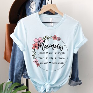 Mamaw Shirt With Grandkids Names, Custom Mamaw Shirt, Gift for Mamaw ...