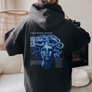 Medusa Snake Face Hoodie, Y2K Hoodie, Goddess Medusa Hoodie, Greek ...