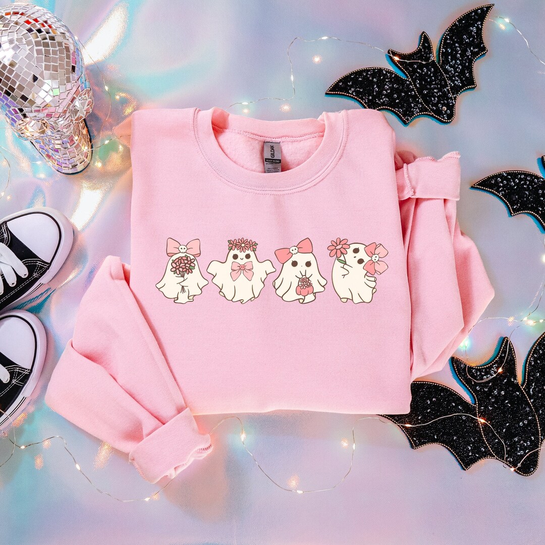 Retro Colorful Ghost Halloween Sweatshirt, Trendy Y2k Halloween ...