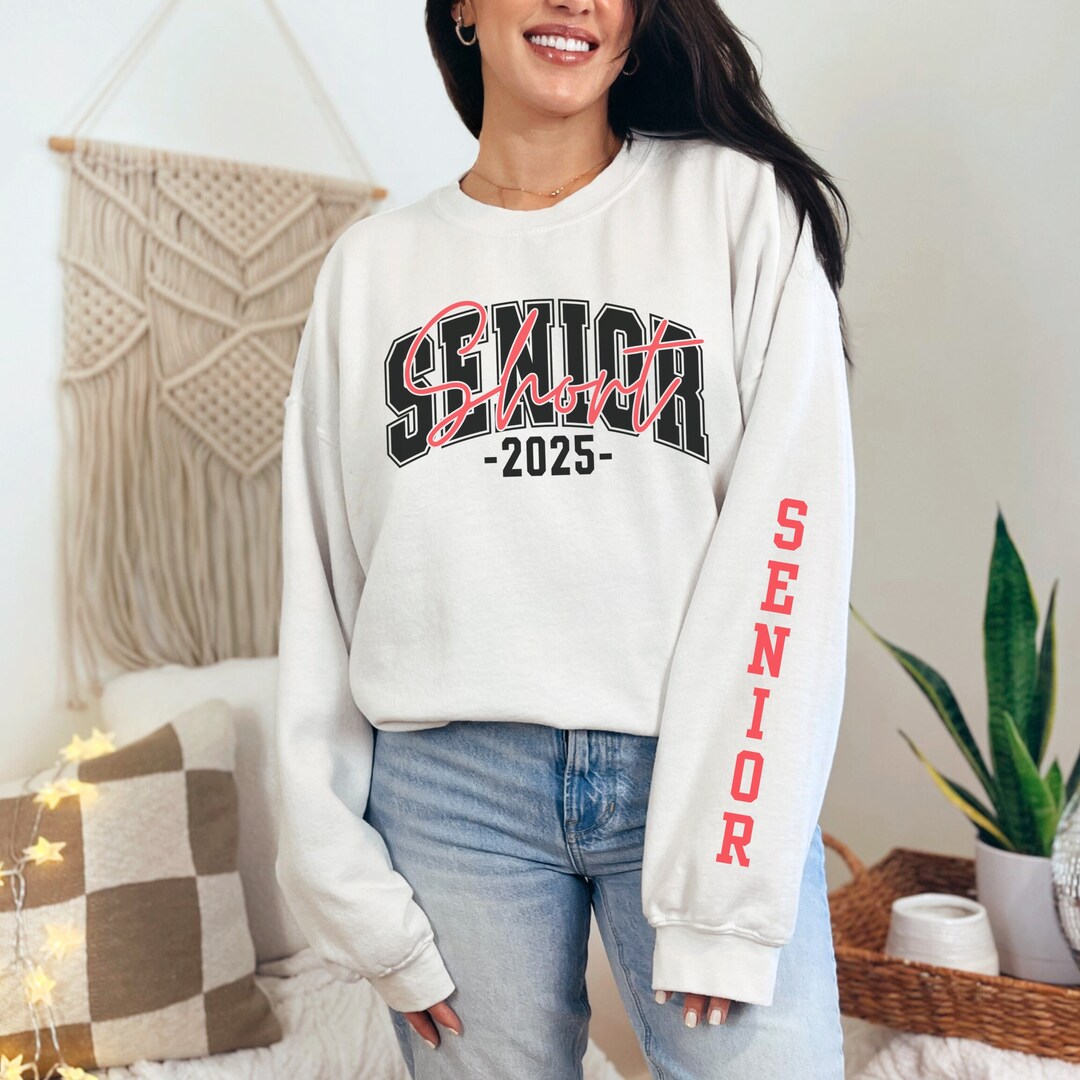 Personalized Senior Sweatshirt, Class of 2025 Crewneck, Sleeve Print ...