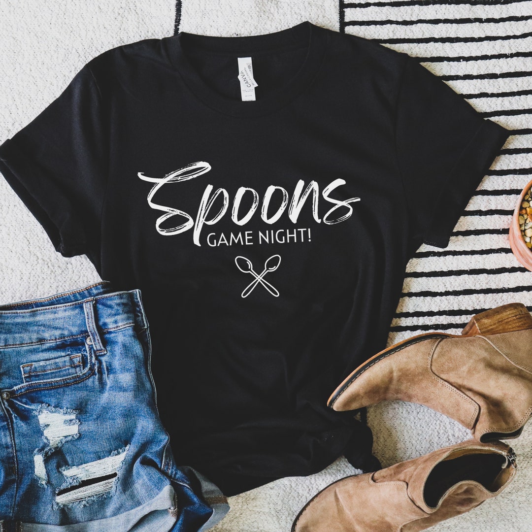 Spoons Card Game Shirt, Spoons Night, Funny Graphic Tees, Spoons Shirt ...