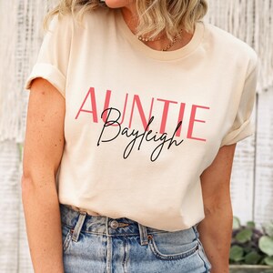 Aunt Shirt, Custom Auntie Tshirt, Sister Gift, Pink Auntie Shirt, Cool ...