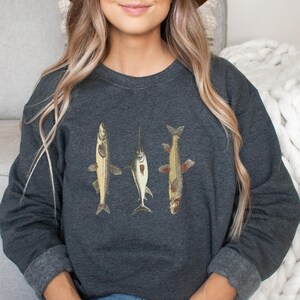 Fisherman Aesthetic, Fish Sweatshirt, Vintage Fisherman Sweatshirt ...
