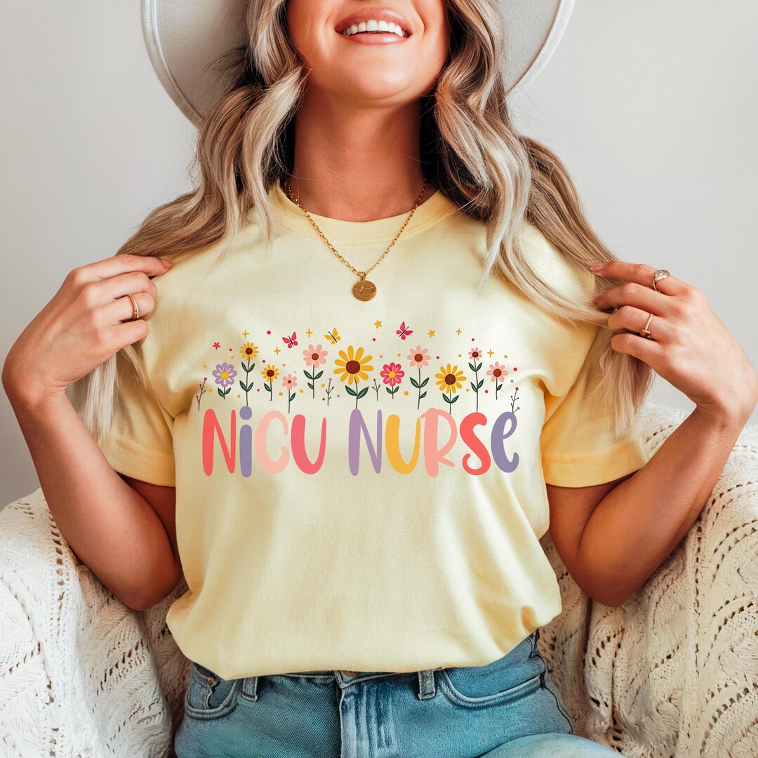 NICU Easter Shirt, Neonatal ICU Nurse Spring Work Tshirt, NICU Nurse ...