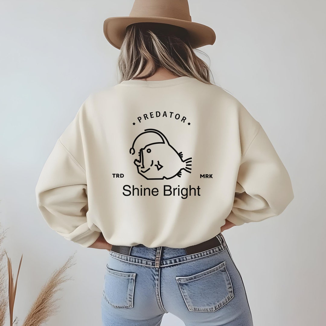 Angler Fish Sweatshirt, Fishing Enthusiast Crewneck Sweatshirt ...