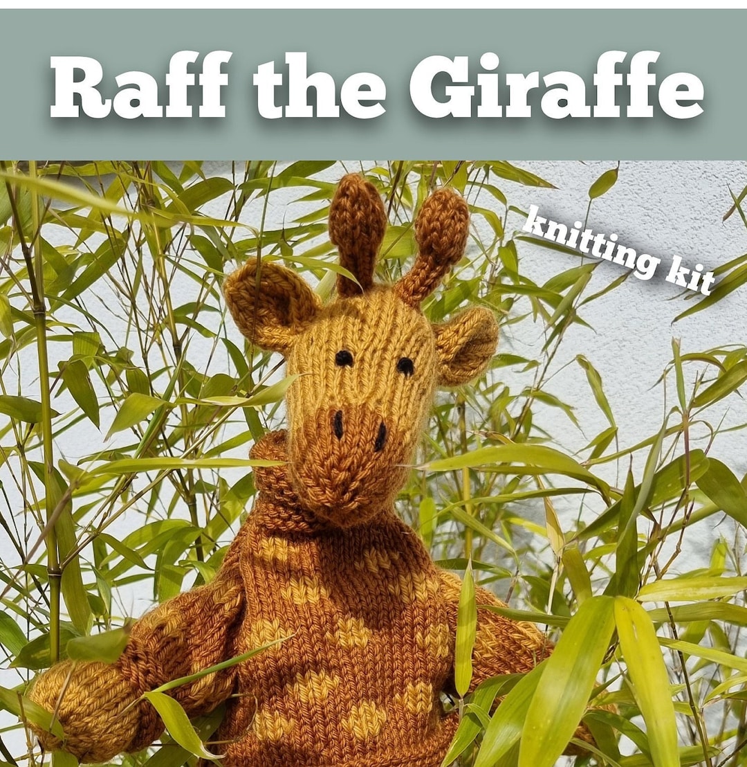 Knitting Kit Raff the Giraffe. Animal Knitting Kit. Easy Knitting Kit ...
