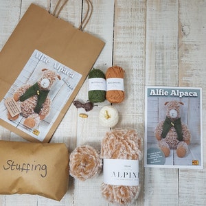 Alfie Alpaca Knitting Kit - Make Your Very Own Alpaca - Easy to Knit ...