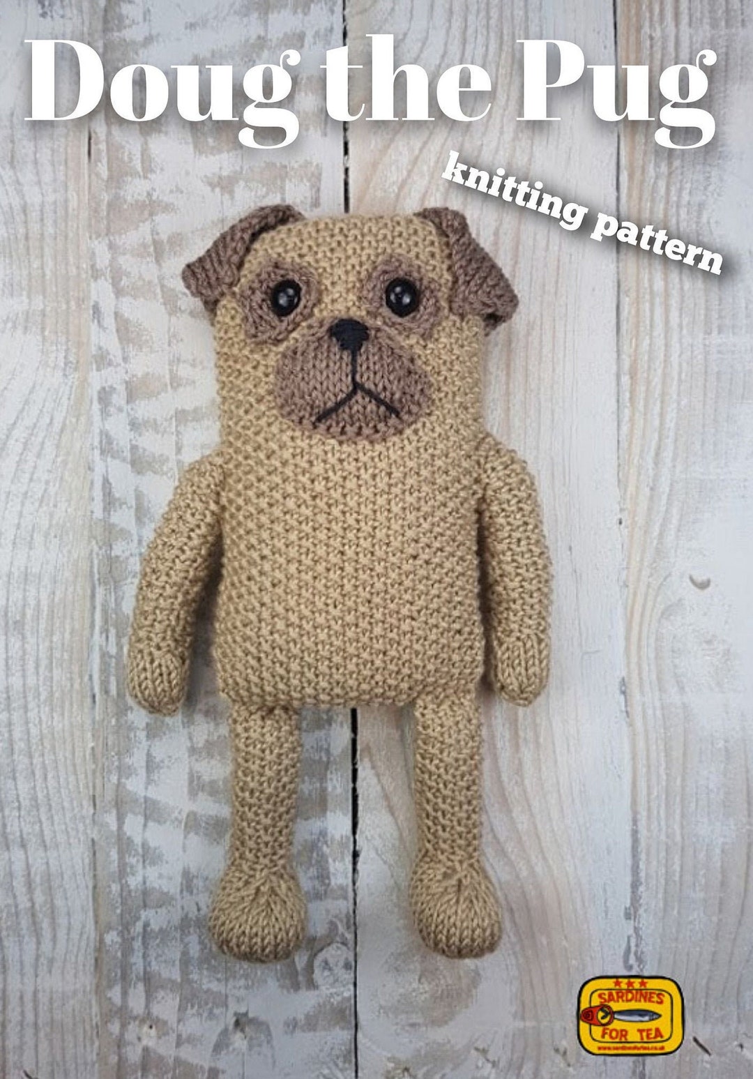 Knitted Toy Knitting Pattern for Doug the Pug Dog PDF Download - Etsy