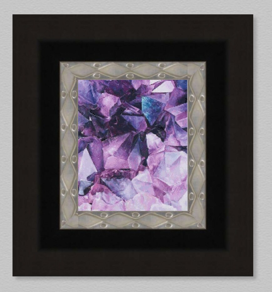 Amethyst Crystal Cluster Cross Stitch Pattern ~ PDF, Instant Download ...
