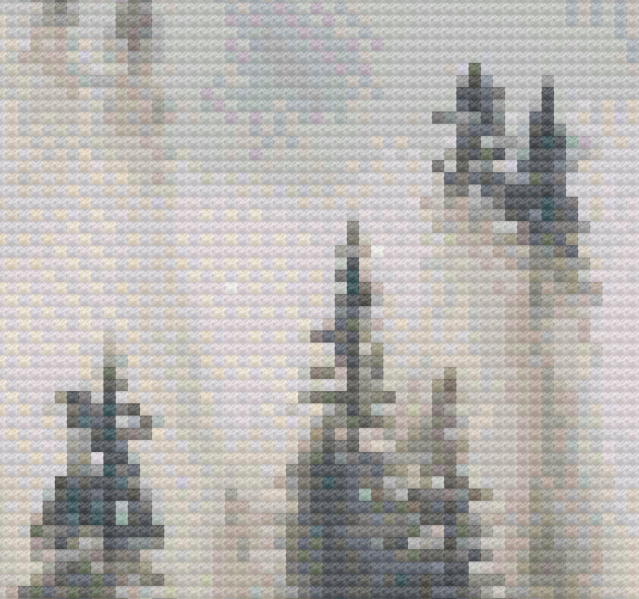 Misty Conifer Forest Cross Stitch Pattern ~ PDF, Instant Download, Fog ...