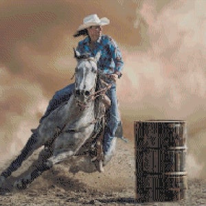 Barrel Race Rodeo Cross Stitch Pattern ~ PDF, Instant Download, Race ...