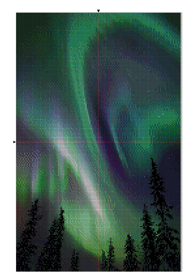 Northern Lights and Pine Trees Cross Stitch Pattern PDF, Instant ...