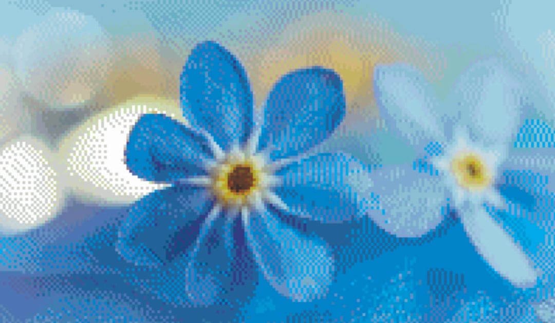 Small Blue Flowers Cross Stitch Pattern ~ PDF, Instant Download, Flower ...