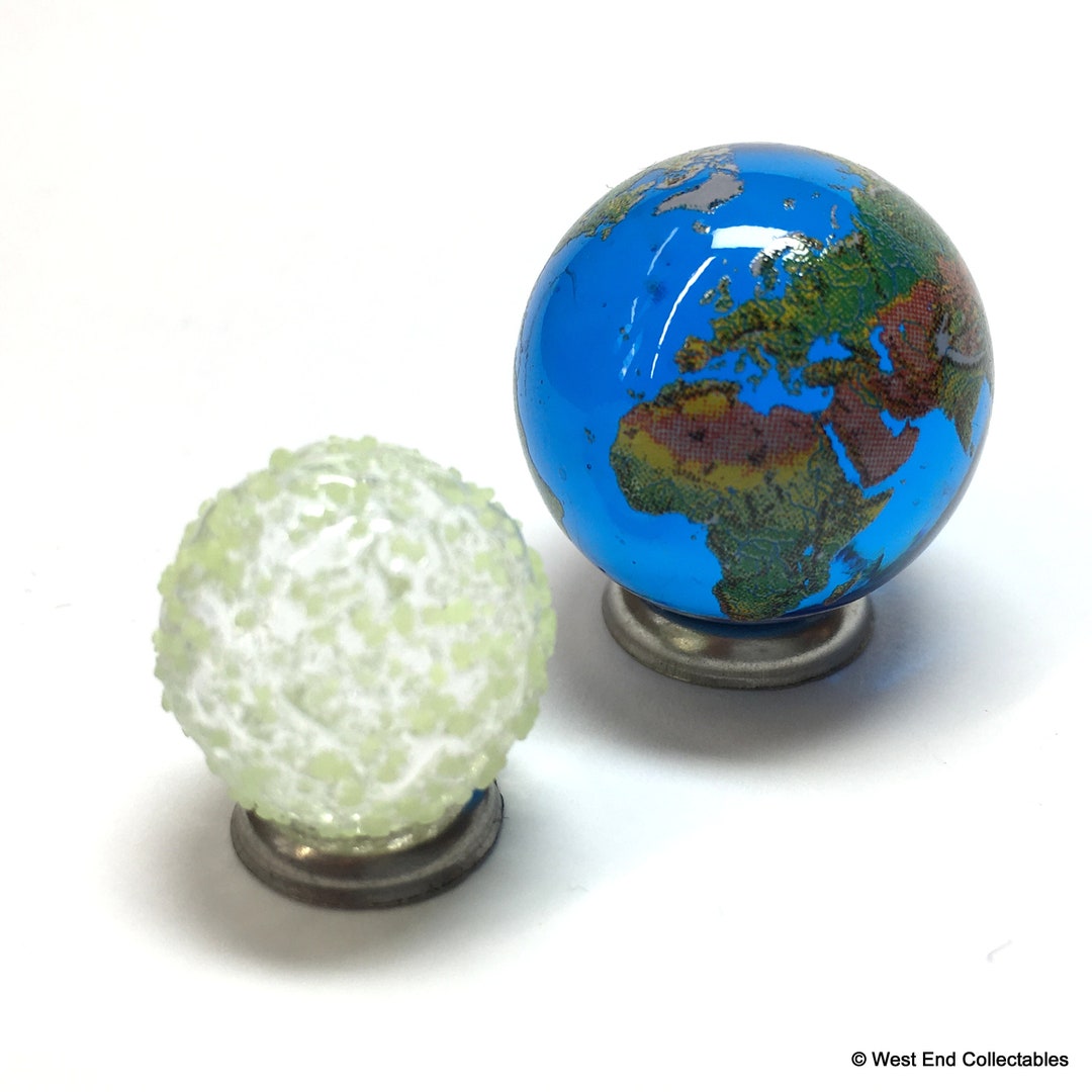 Earth and Glow in the Dark Moon Glass Marbles (0.9" and 0.5") - Orrery ...