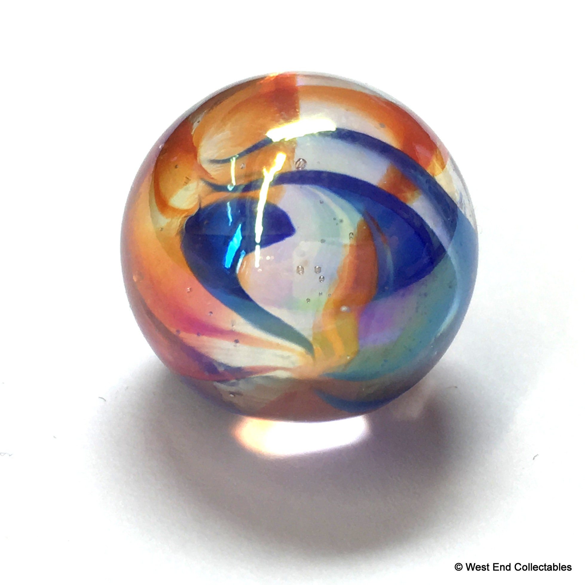 10 X Glass Marbles Stunning Lustered Red & Blue Filament - Etsy