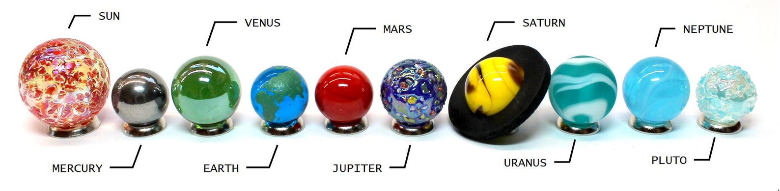 Solar System Planet Marbles Model Orrery Globe Collection 10 Planets ...