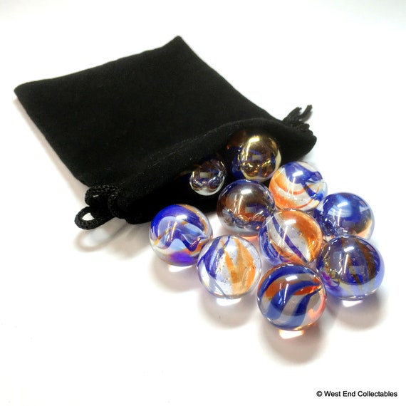 10 X Glass Marbles Stunning Lustered Red & Blue Filament - Etsy