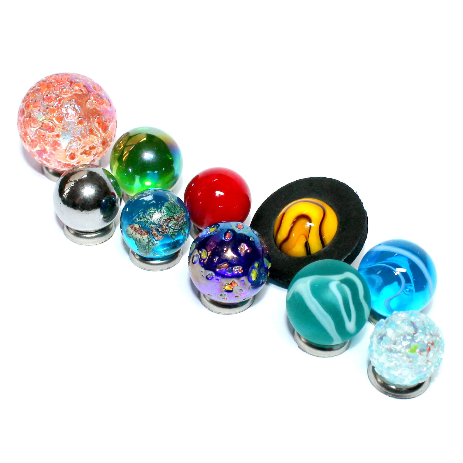 Solar System Planet Marbles Orrery Globe Collection 10 Planets Set 14 ...