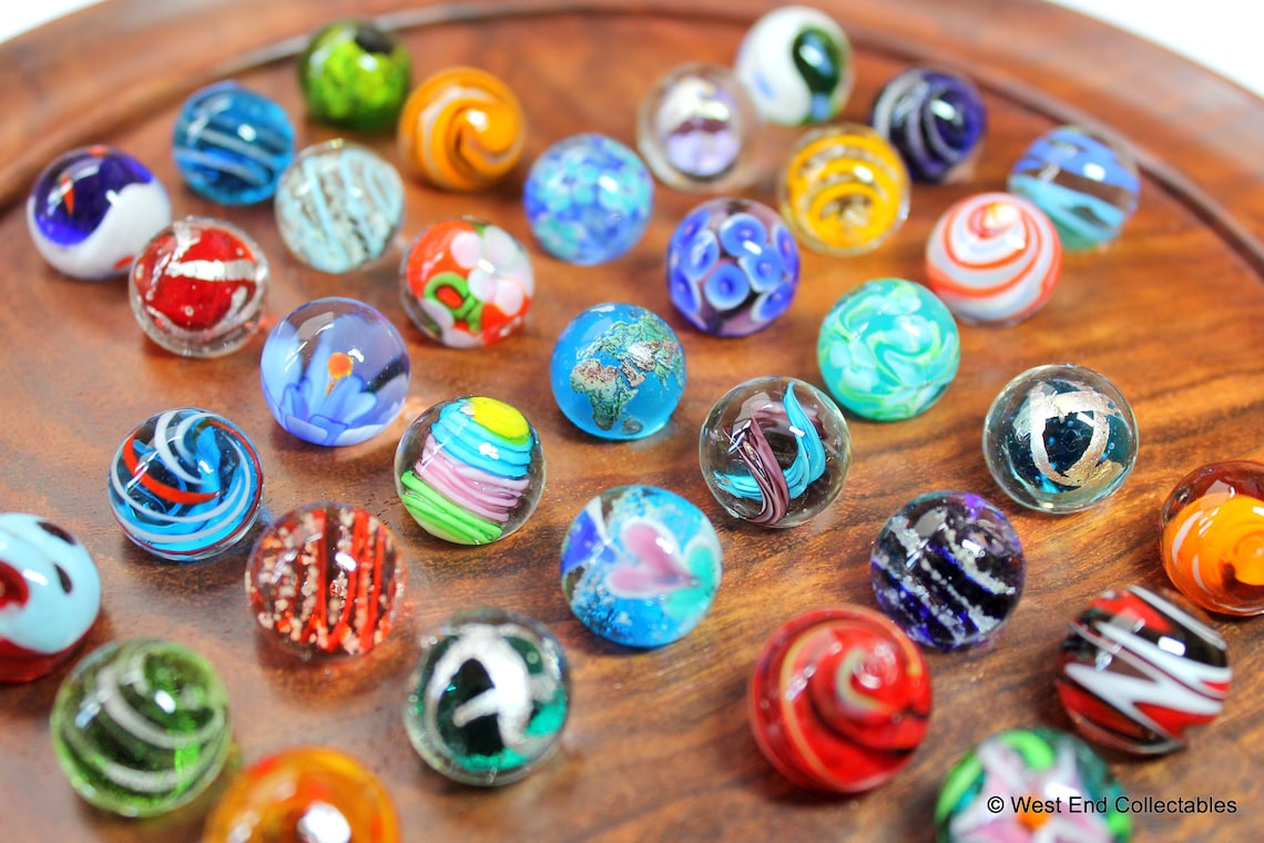 Collectors Handmade Marbles Solitaire Set Board Game Puzzle - Etsy UK