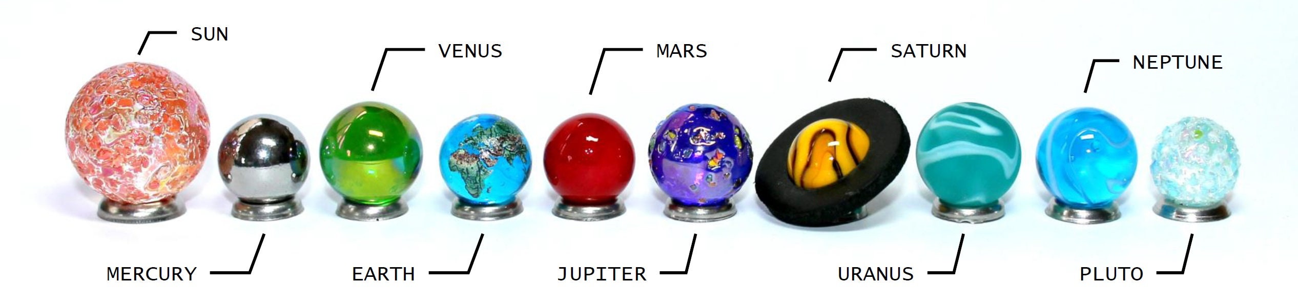 Solar System Planet Marbles Orrery Globe Display Collection - Etsy
