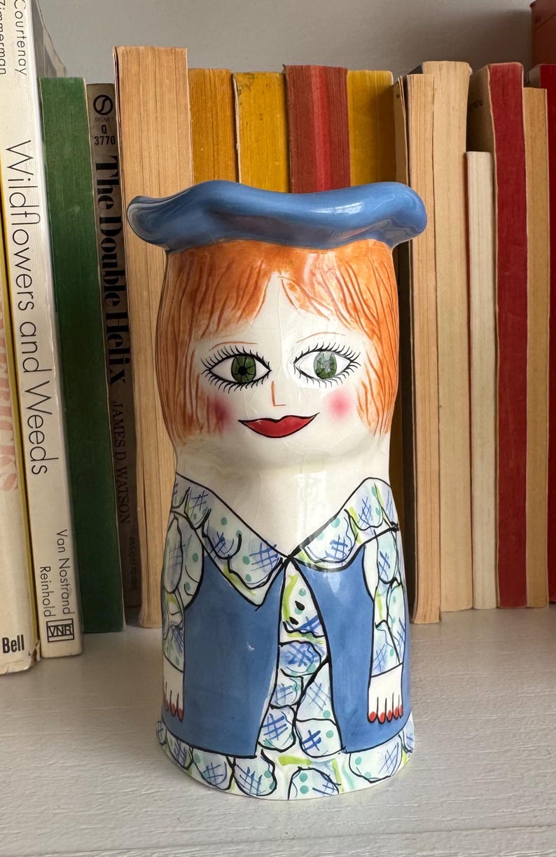 Susan Paley 90s Ceramic Lady Vase - Etsy