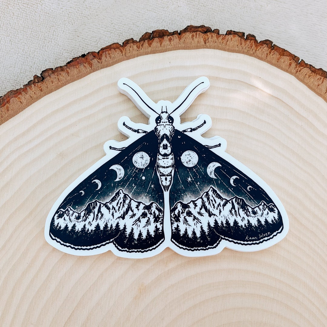 Mountain Moth Vinyl Sticker: Waterproof Nature Art Decal - Etsy