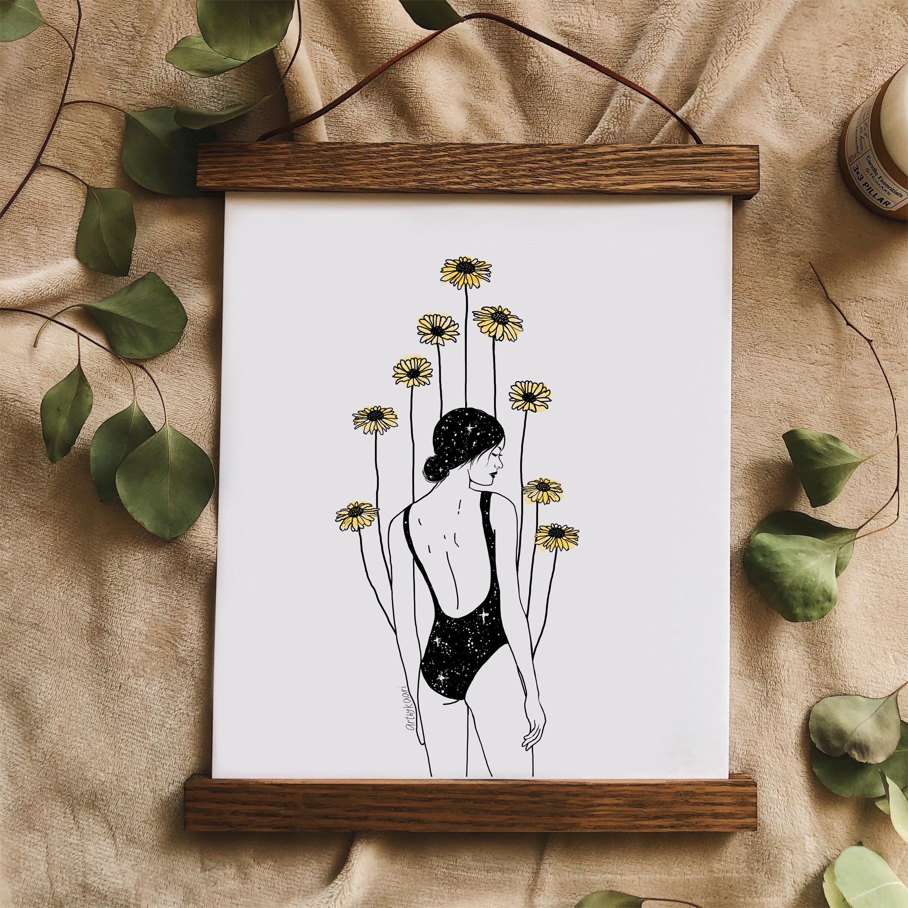 Flourishing Growth Art Print Flower Woman Pose Art Print | Etsy