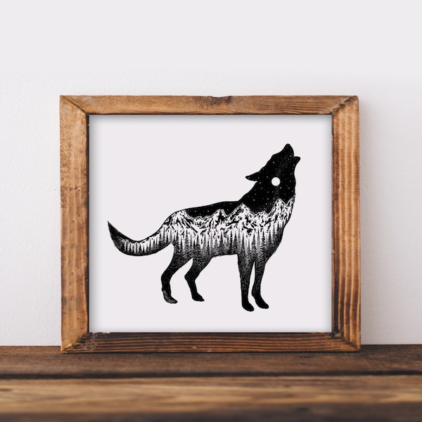 Pen and Ink Wolf - Etsy