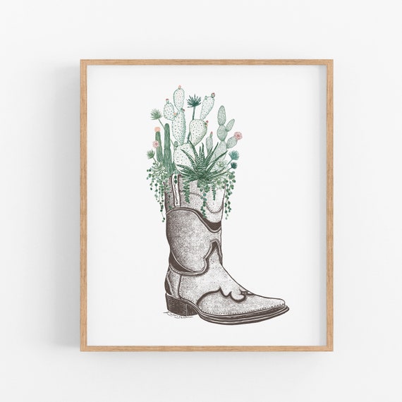 Cowboy Boot Ink Drawing