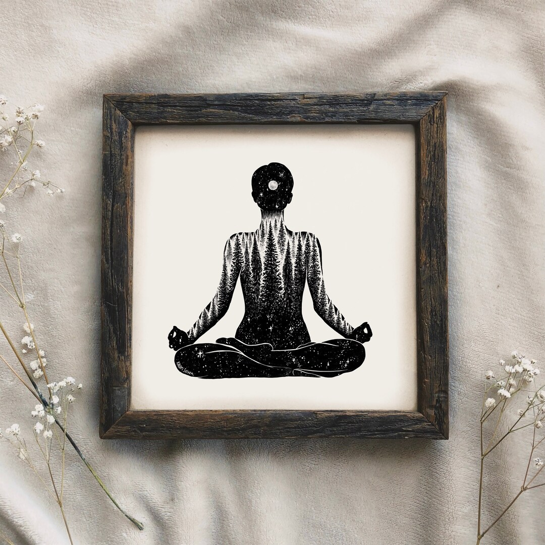 Grounded & Growing Art Print - Yoga Art, Yogi Art, Yogi Gift, Forest ...