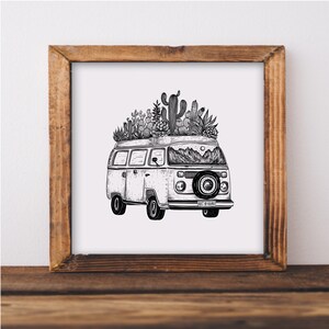 Cactus Van Art Print – Bohemian Roadtrip Wall Decor - Etsy