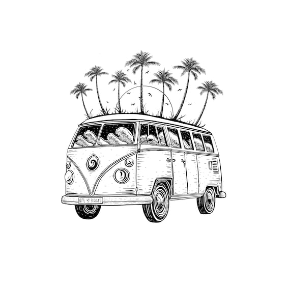Hippie Van Drawing
