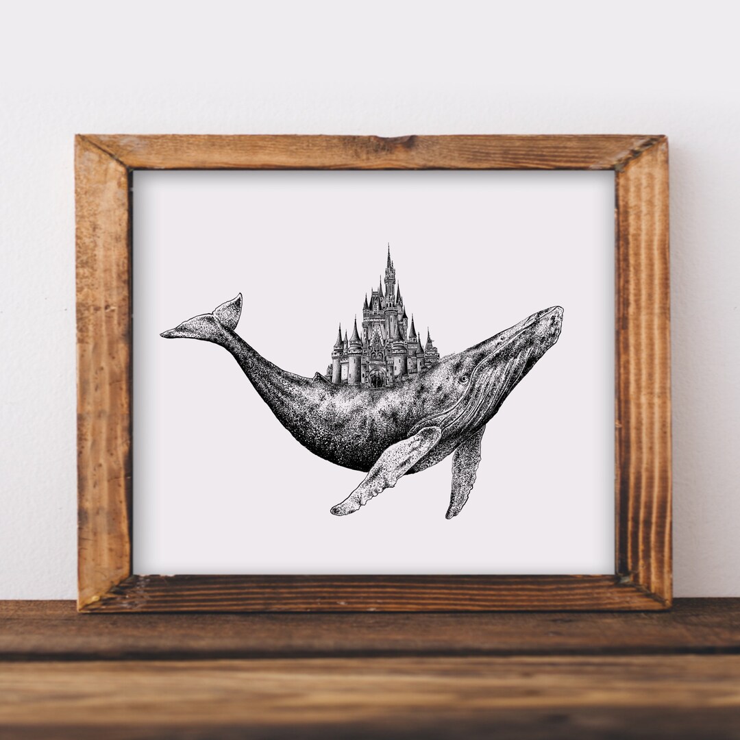 Whale + Castle Art Print - Etsy