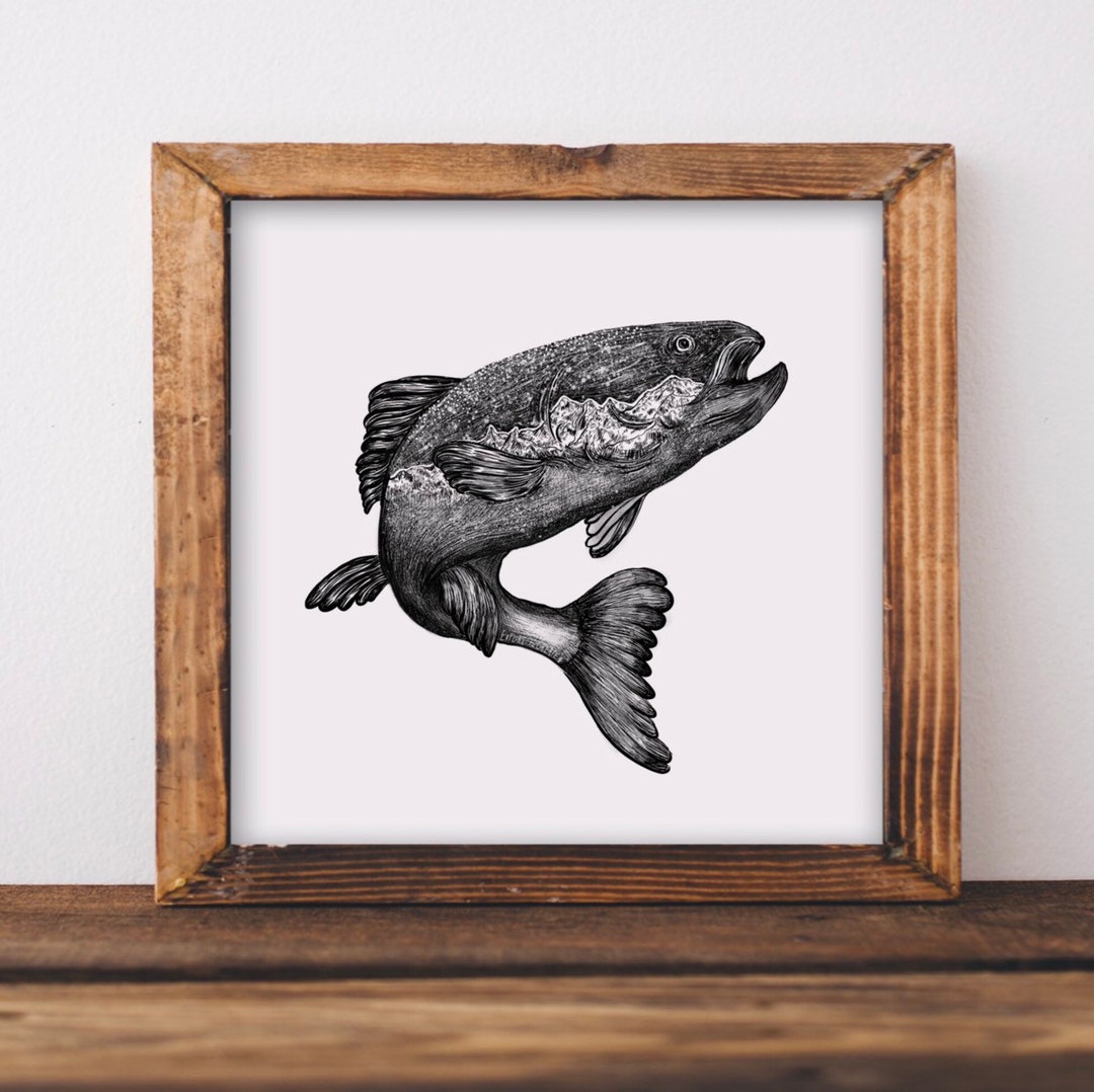 Jumping Salmon Fine Art Print - Etsy