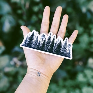 Treescape Line Vinyl Sticker - Waterproof Stickers Pine Tree Sticker ...