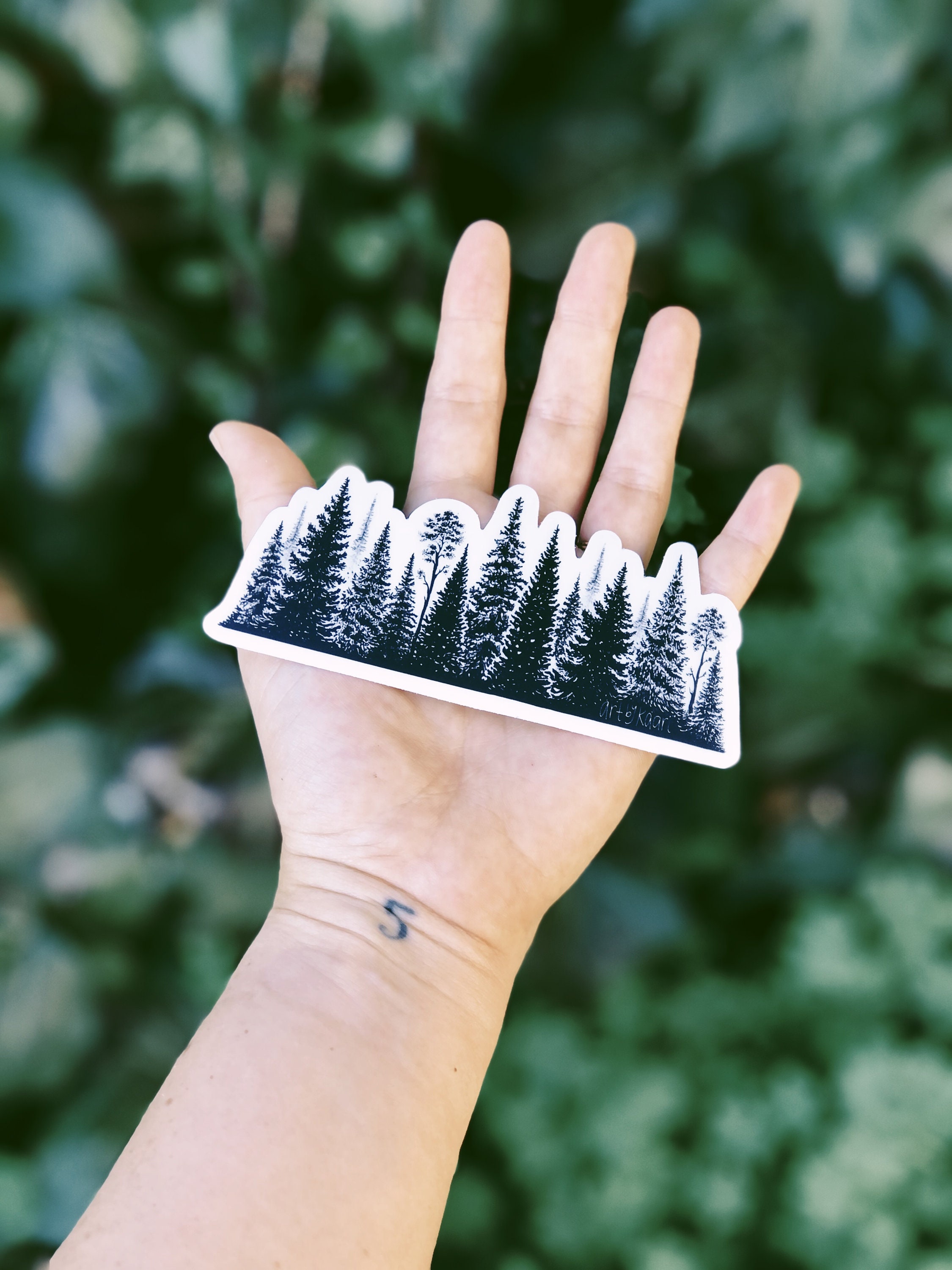 Treescape Line Vinyl Sticker: Waterproof Pine & Fir Tree Decal - Etsy