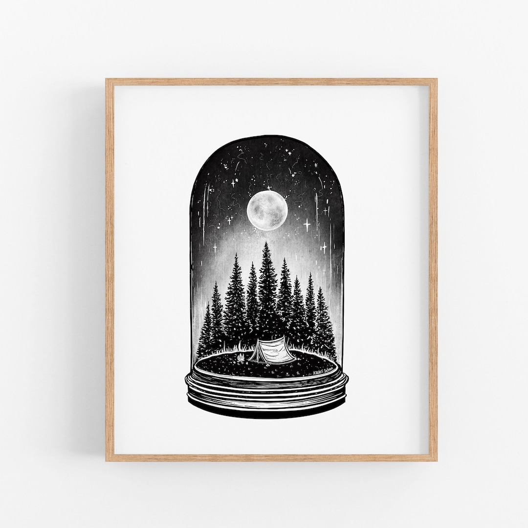 Adventure Preserved Art Print - Camping Nature Illustration - Etsy