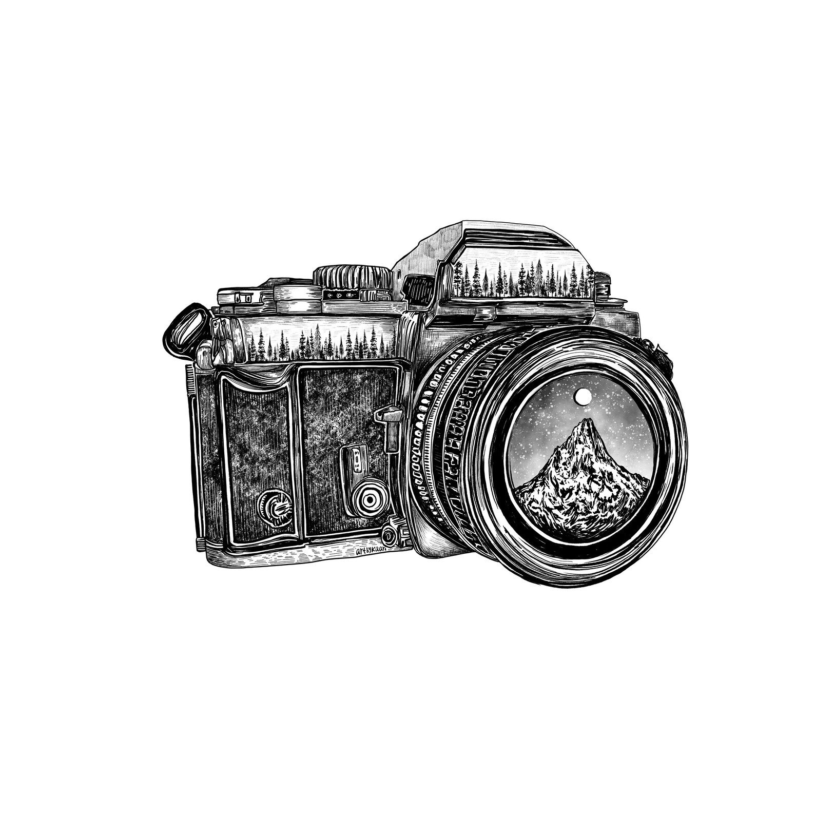 Camera Mountain Lens Art Print - Etsy